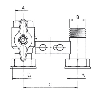 Complete bracket for gas meters - Serie ME0200